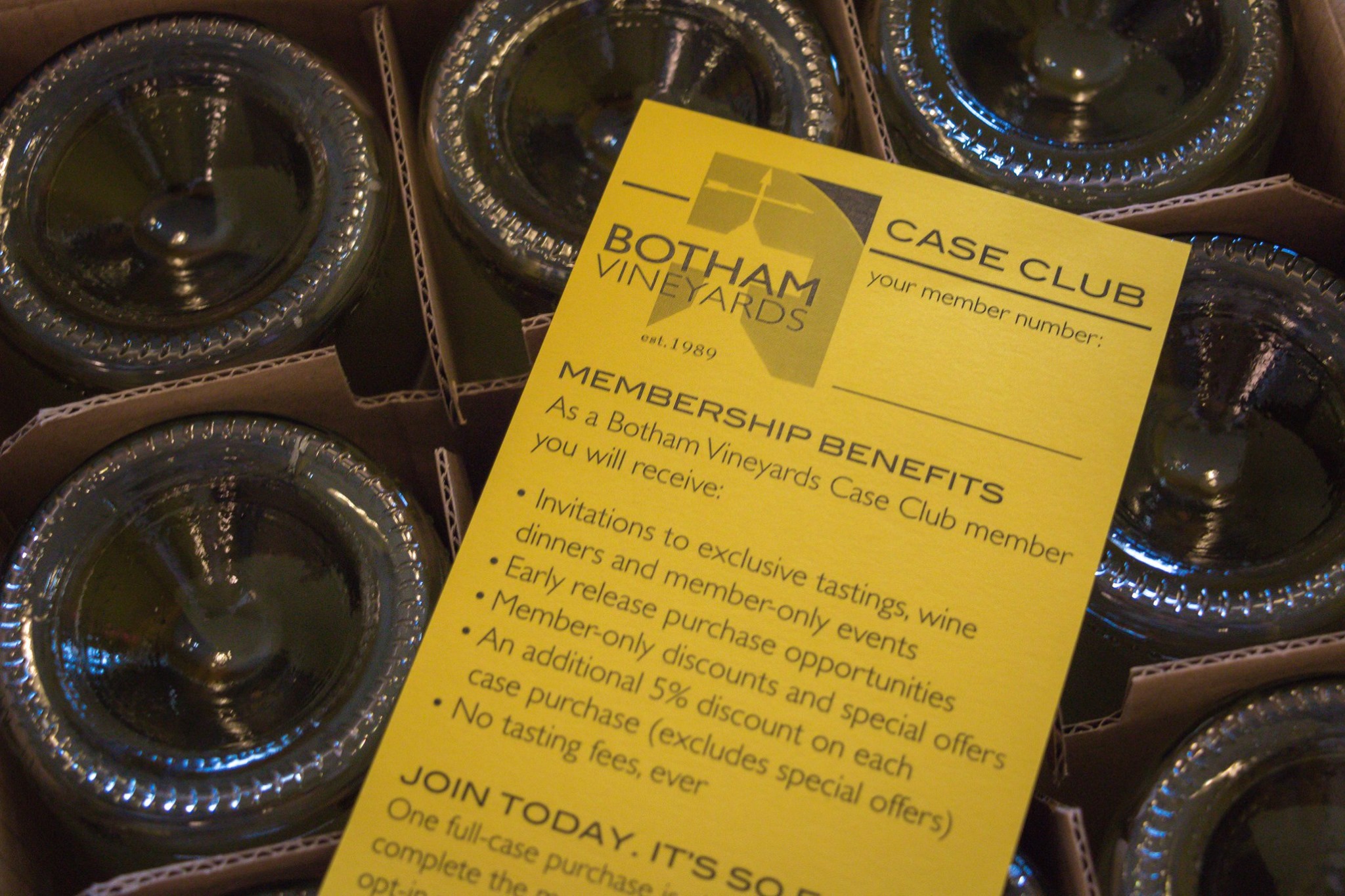 CASE CLUB - Botham Vineyards & Winery